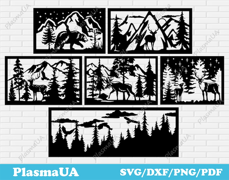 Dxf Cut Files, Dxf for Cnc, Laser Cut Dxf, Panels Nature Scene Dxf ...