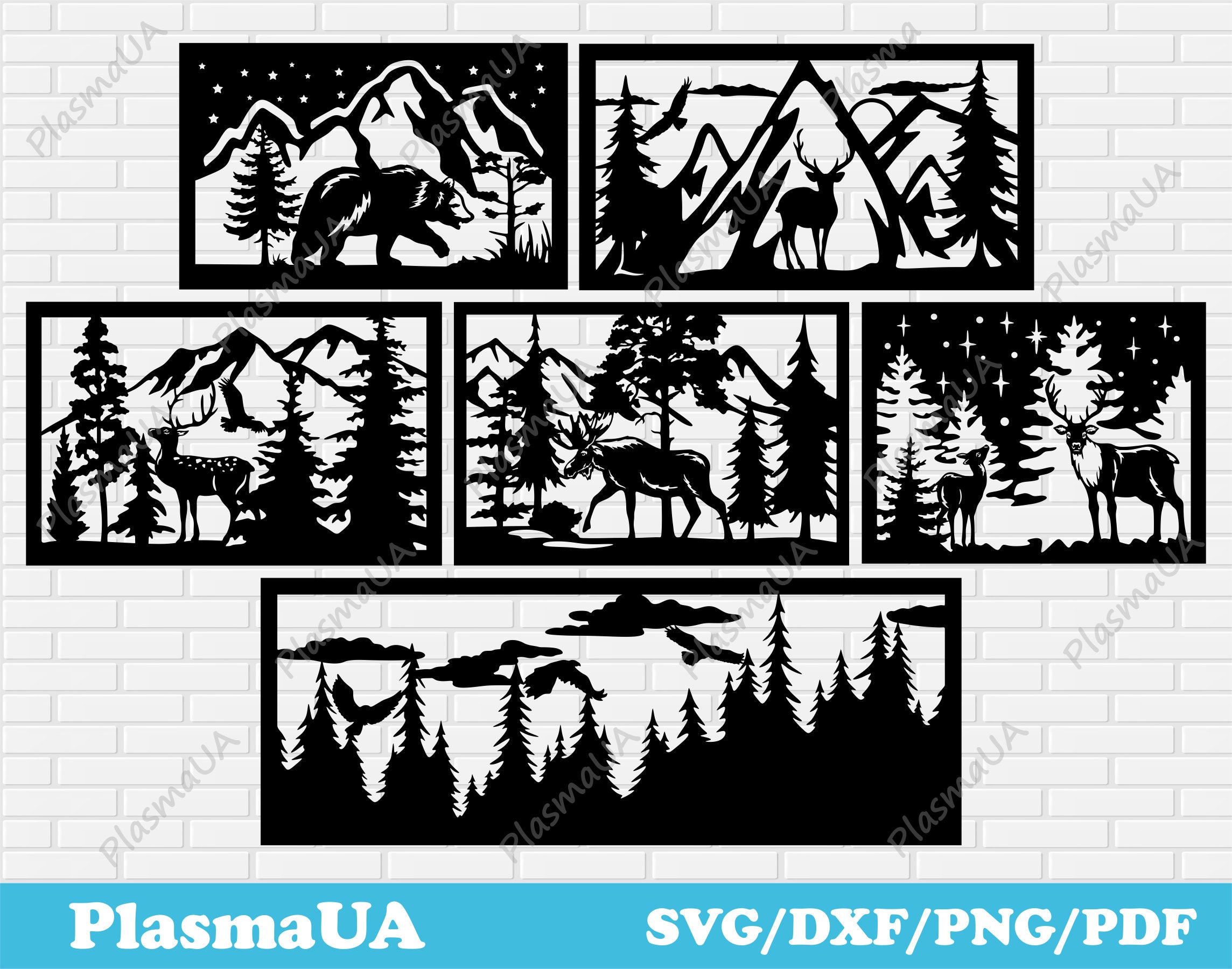 Dxf Cut Files, Dxf for Cnc, Laser Cut Dxf, Panels Nature Scene Dxf ...