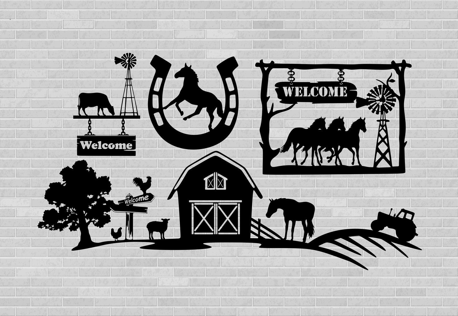 Welcome Animals Dxf DXF Horse Horse Cut File Horseshoe Svg | Etsy