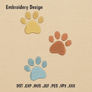 Paw Prints Machine Embroidery Design – Dog Paws Applique for Clothes ...