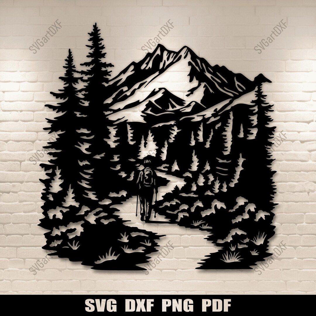 Mountain Hiking Svg, Cut Files for Cricut Project, Dxf for CNC ...