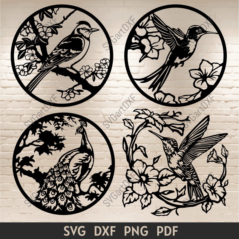 Blue Birds Dxf - Etsy