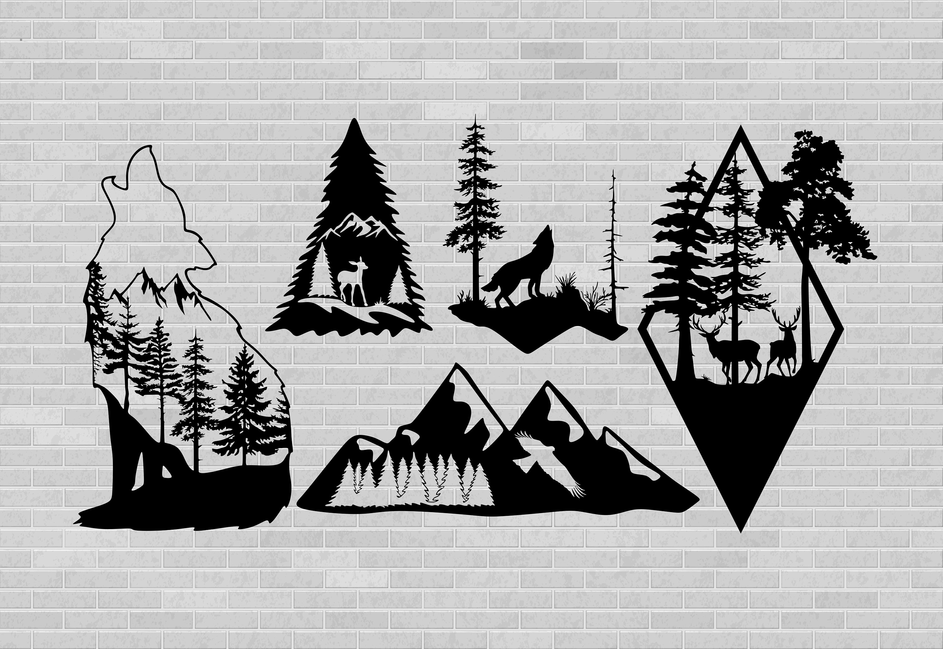 Nature clip art Wolf svg digital clipart nature art cut | Etsy