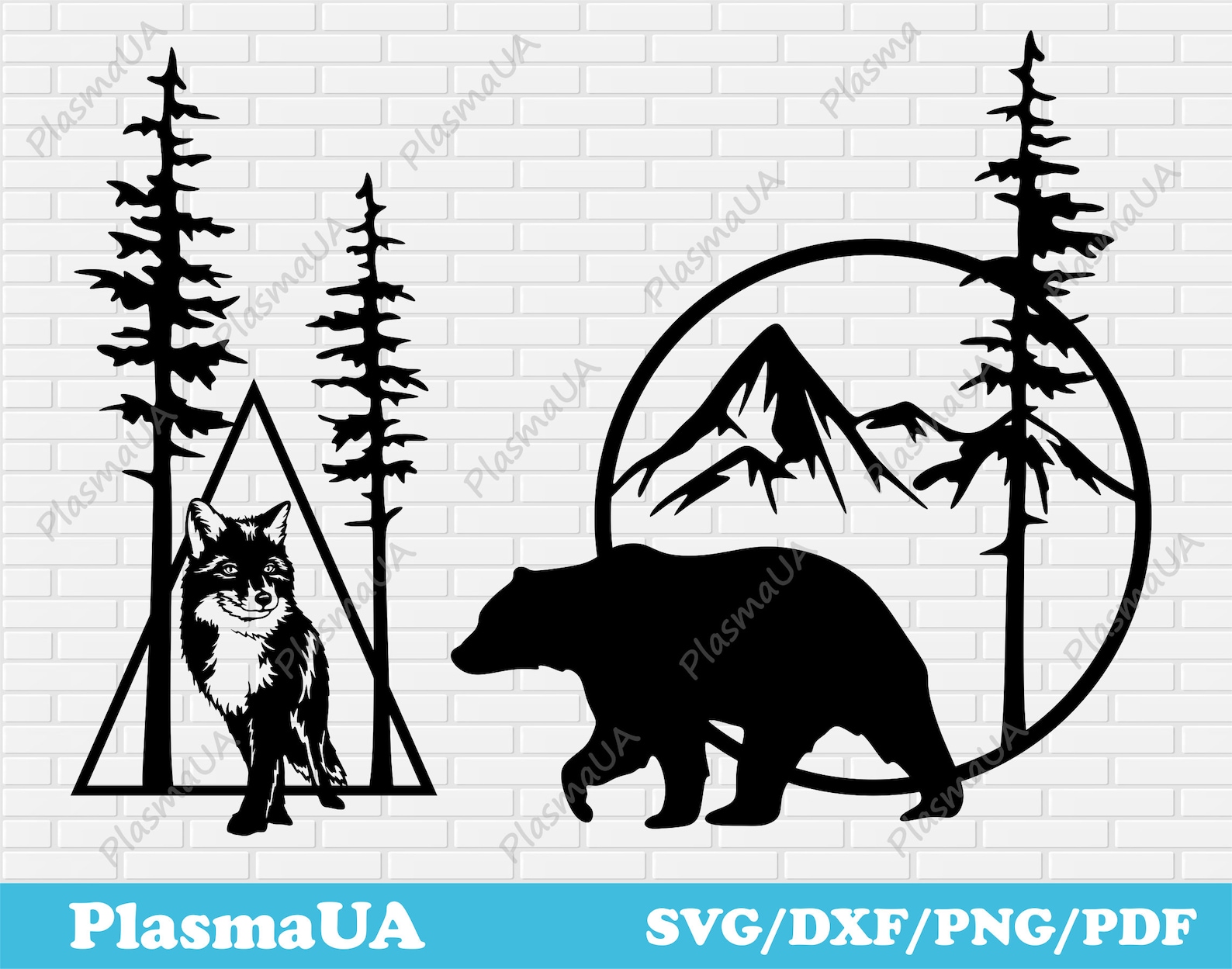 Animals for Laser Cutting, Bear Dxf File, Fox Dxf File, Dxf for Cnc ...