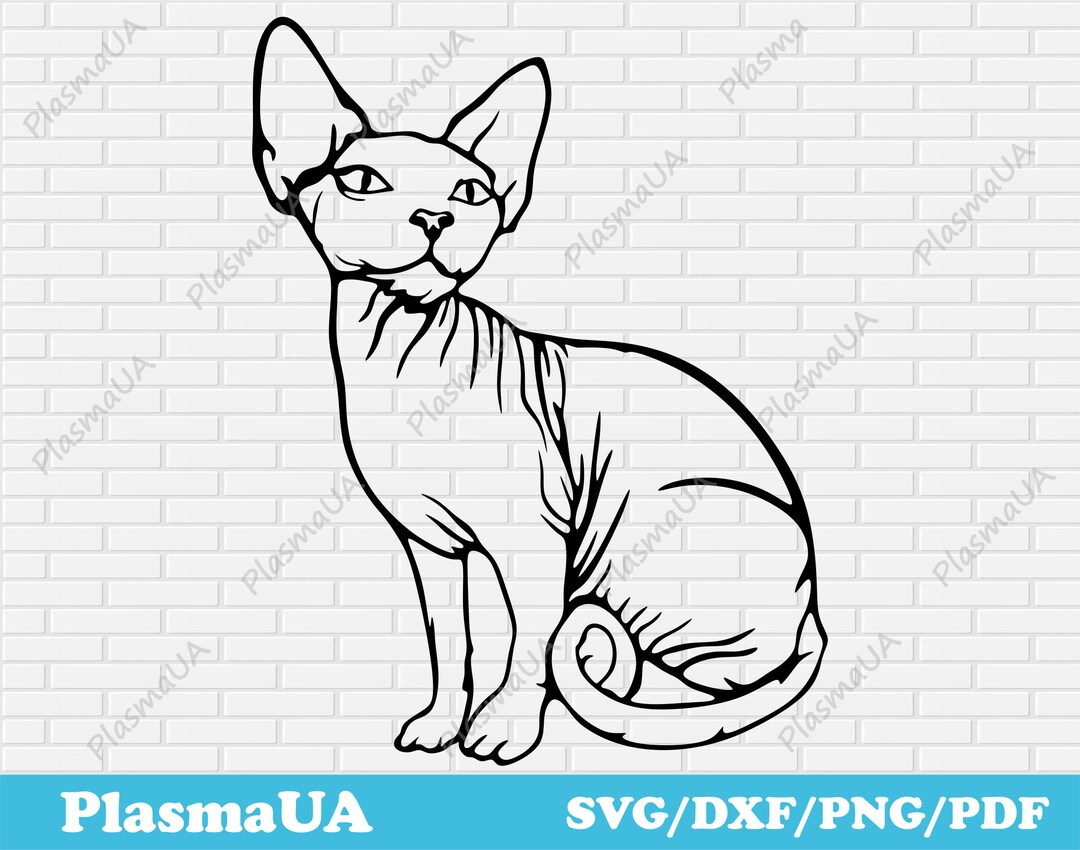 Sphynx Cat Svg, Cat for Cricut, Cat Cut File, Digital Illustration, Cut ...