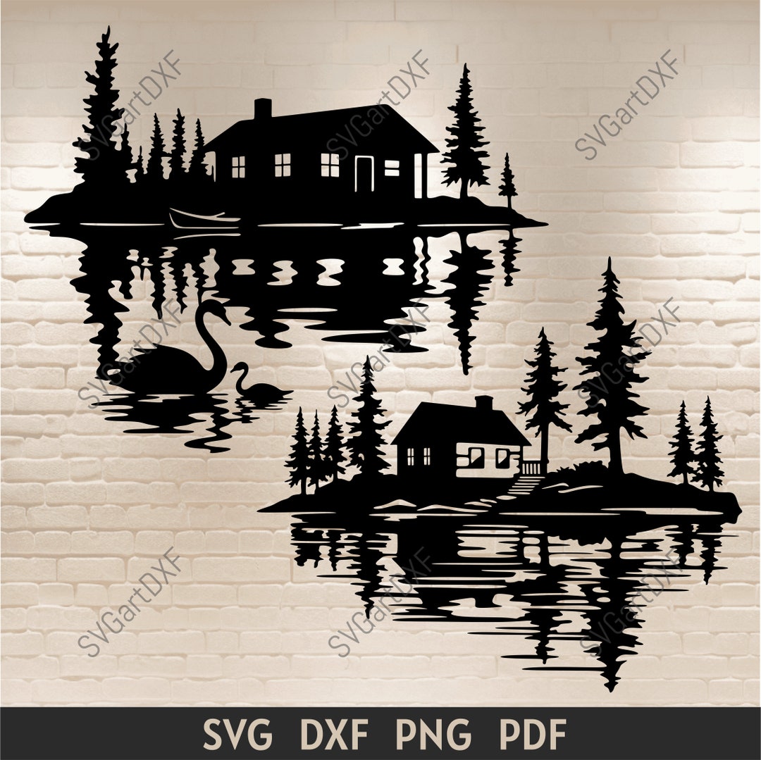 Cabin on a Lake Svg, Cabin Lake Svg Cut File for Cricut, Nature Scene ...