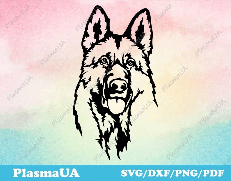 German Shepherd Dog Svg Image Silhouette Dog Pets Dxf Files | Etsy