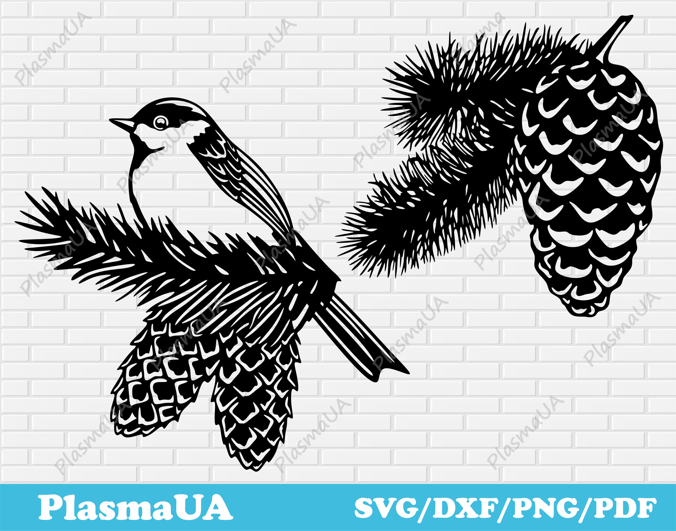 Pine Cone Svg Files Bird Dxf File Pine Dxf Christmas Png - Etsy UK