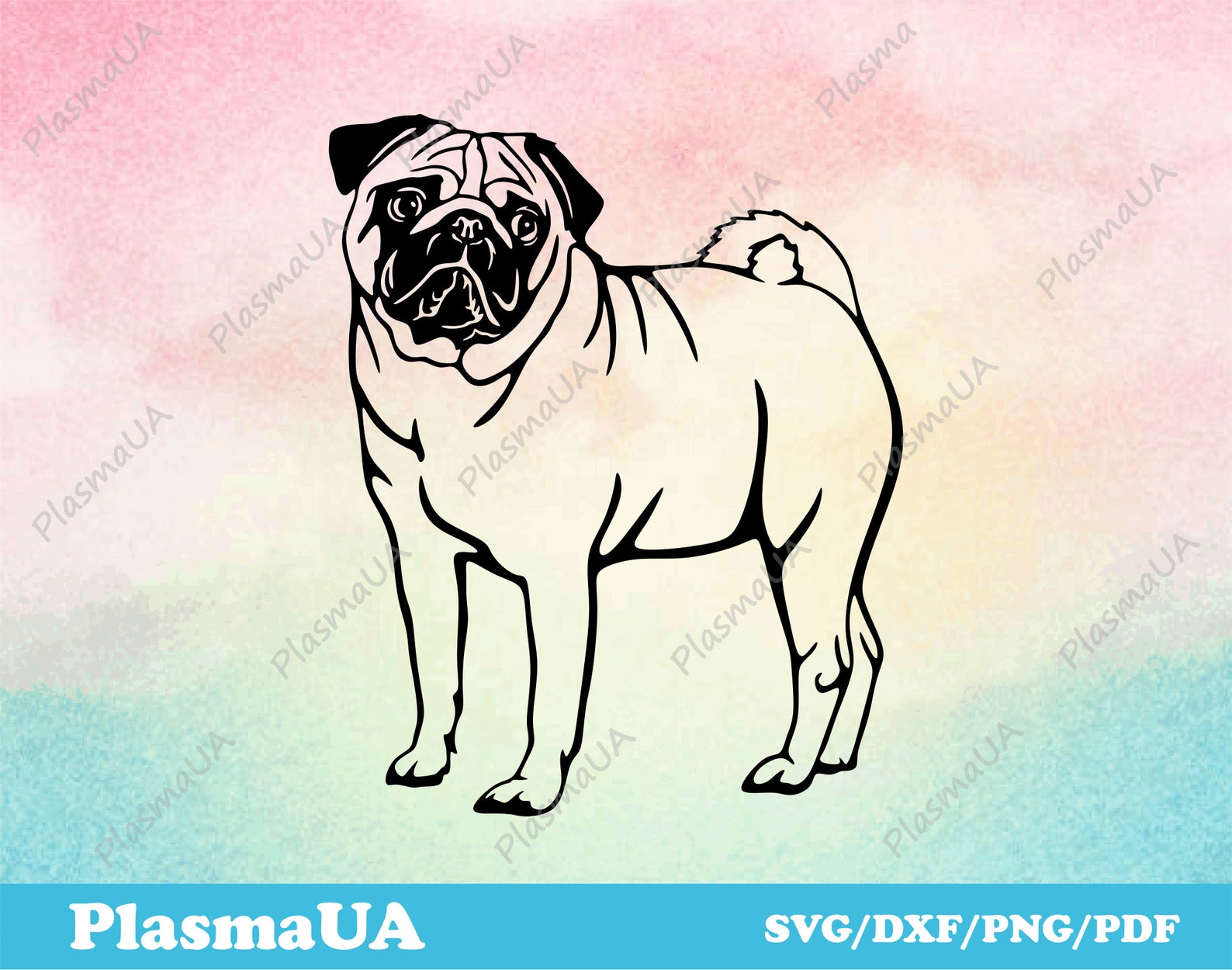 Pug Vector Image Pug Svg Cute Dog Svg Dog Cut File Dog - Etsy
