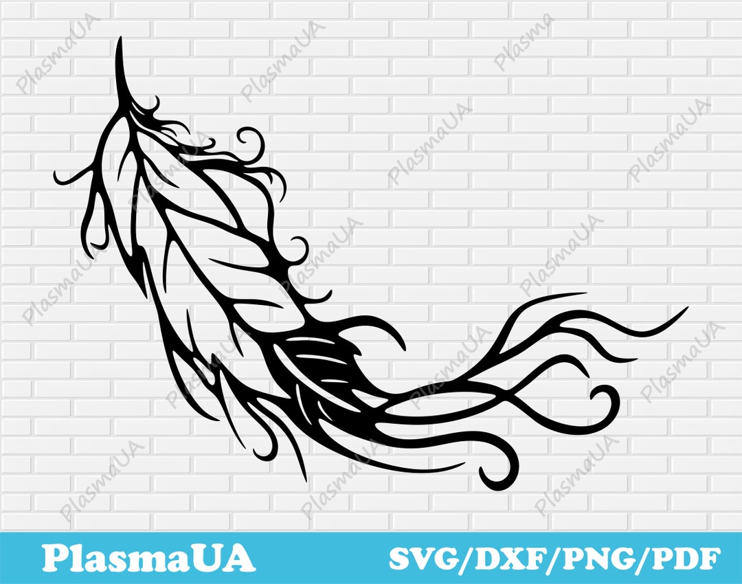 Feather Vector, Feather Svg, Cnc Vector Files, Cnc Dxf Files, Vector ...