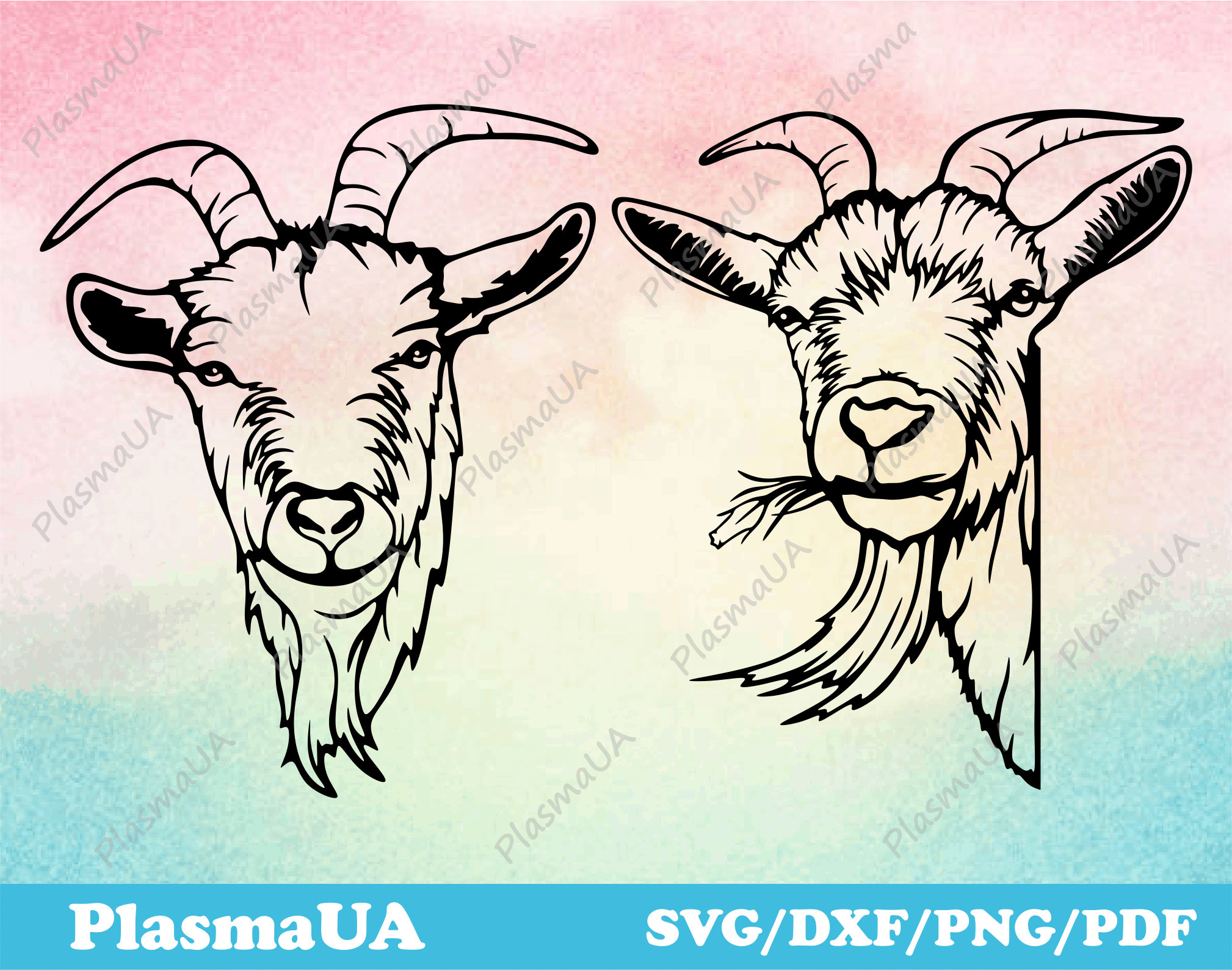 Goat Cut Files Vector Images Svg Dxf Png Pdf Farm - Etsy