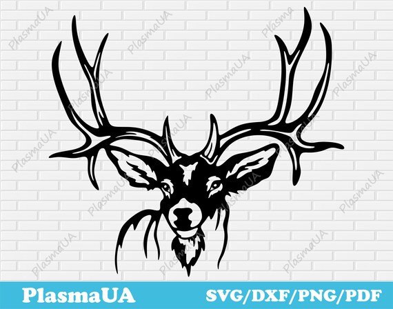 Deer Plasma Cutter Designs Four Point Buck Looking Back DXF File For