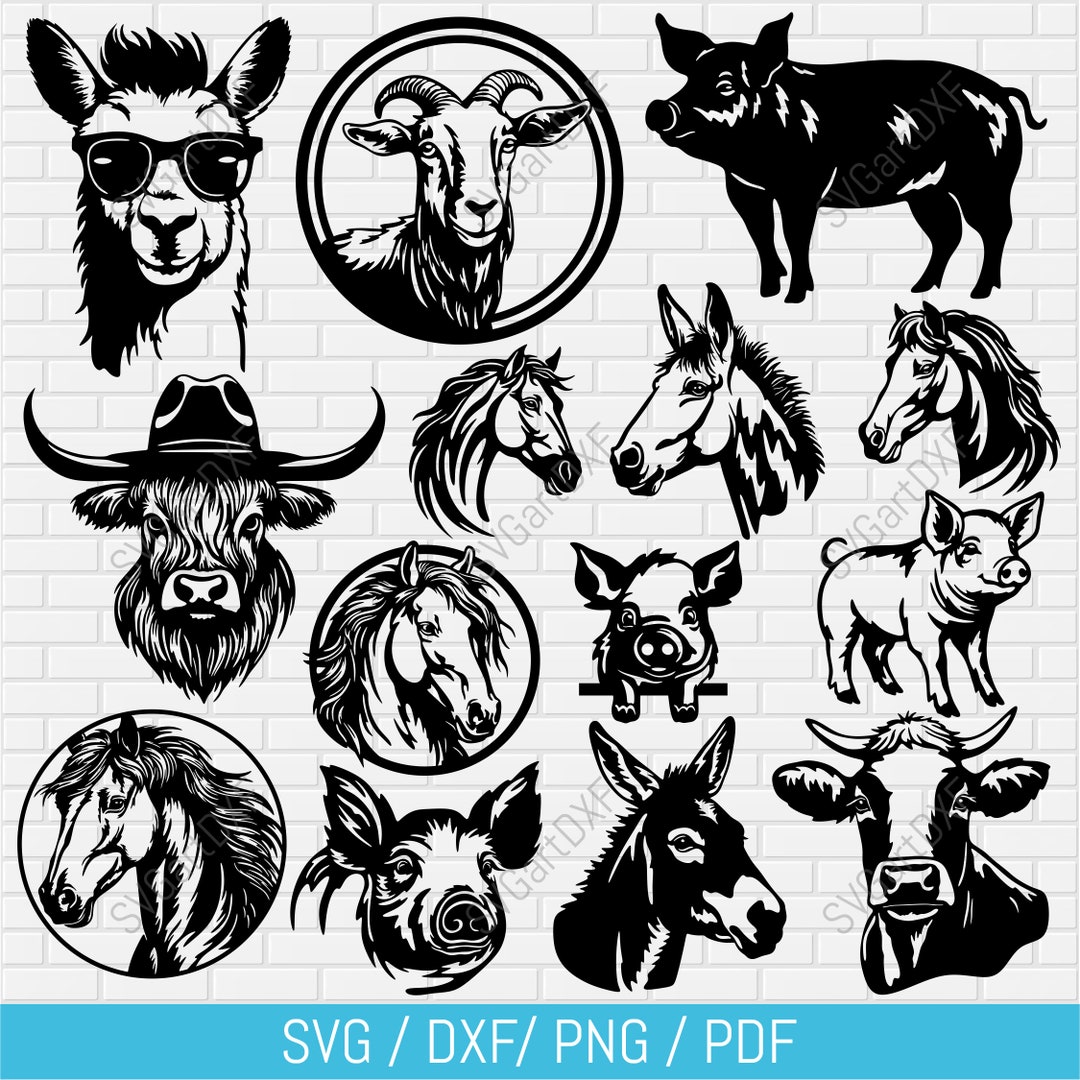 Adorable Farm Animals Cut Files: Perfect for Laser Cutting and CNC ...