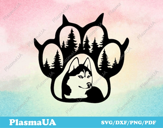 Dog Paw Vector Image Dog Cut Files Husky Cut Files Husky | Etsy