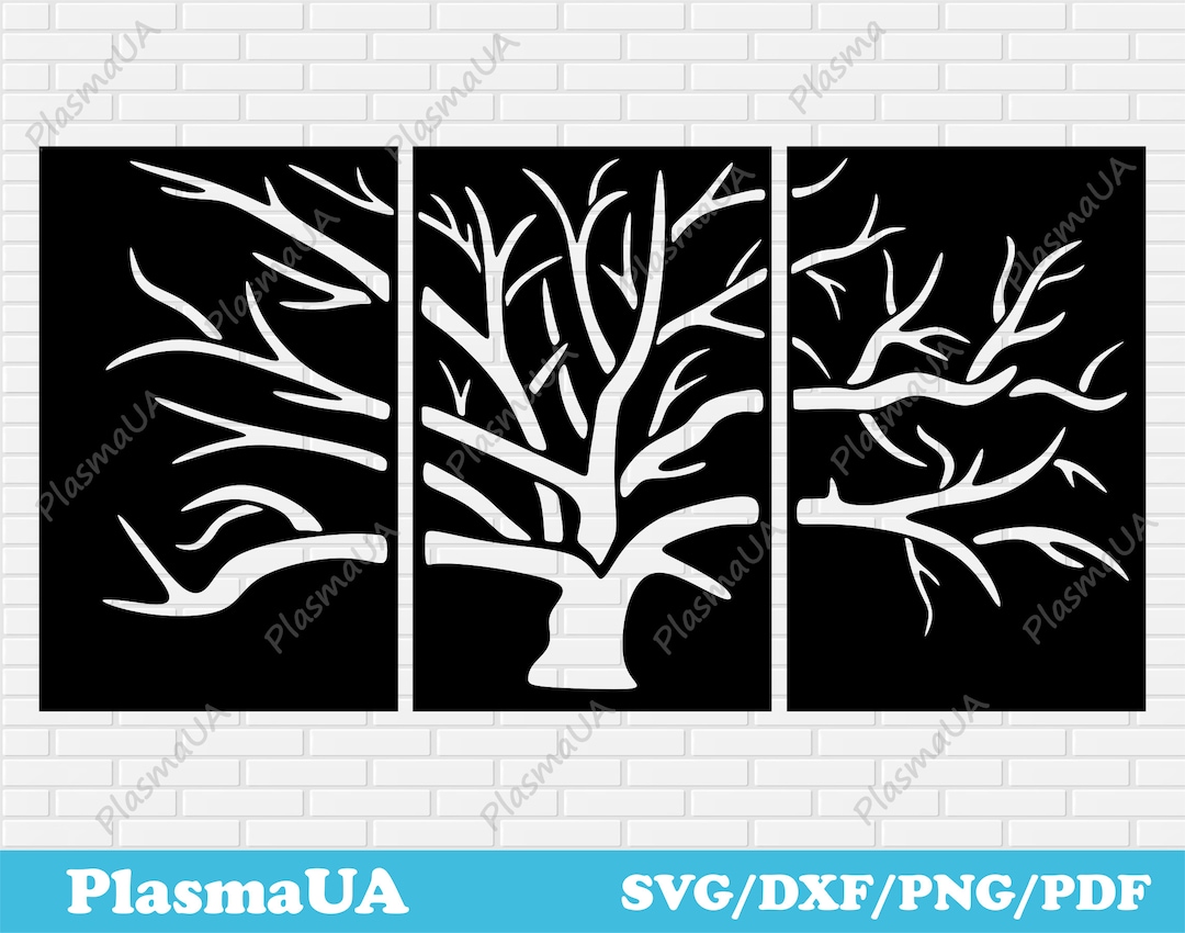 Tree Svg, Tree for Laser Cut, Dxf Clip Art, Cnc Dxf, Files for Cricut ...