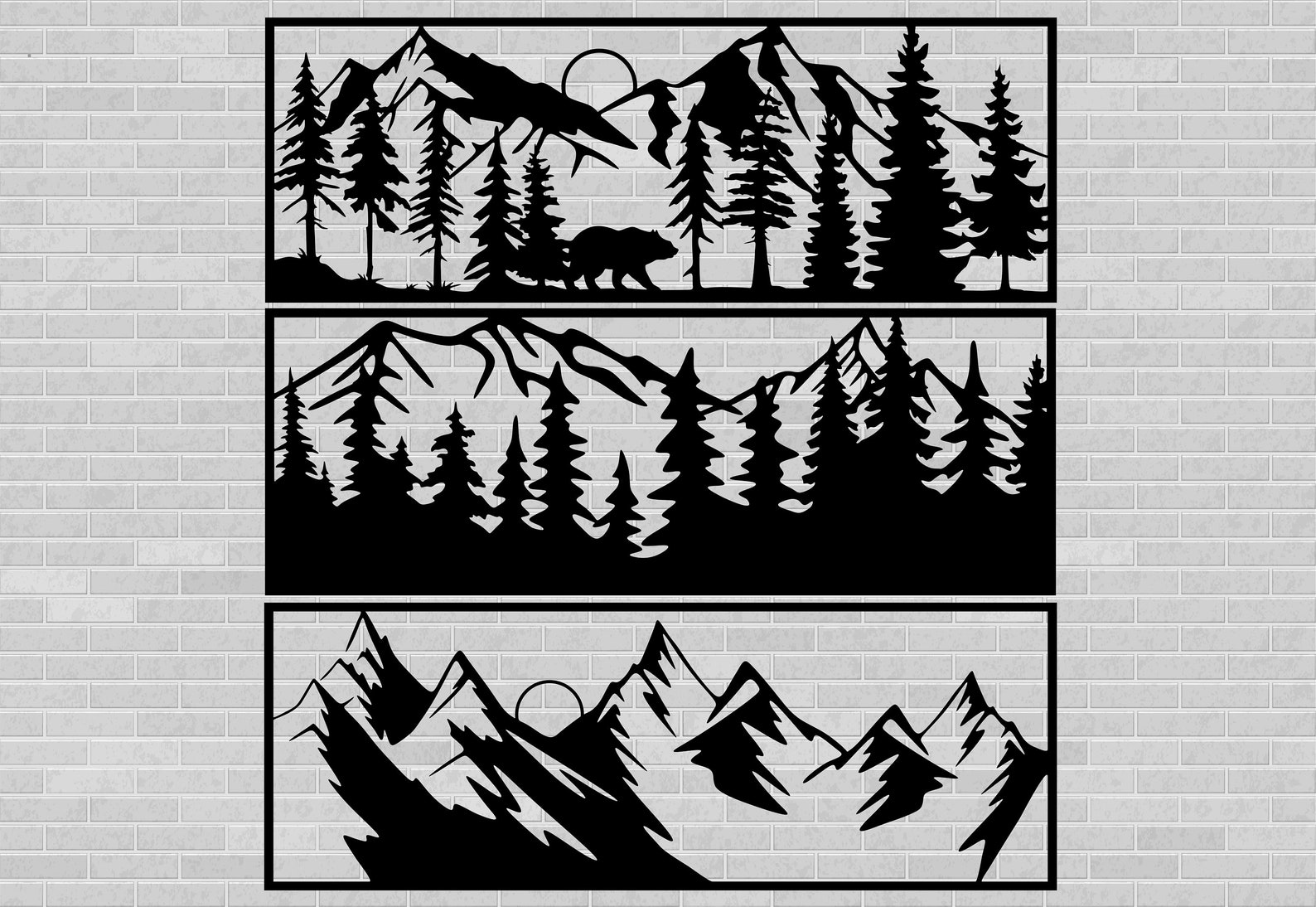 Nature Scene Nature Dxf Forest Cut File Cnc Files Dxf Cut | Etsy