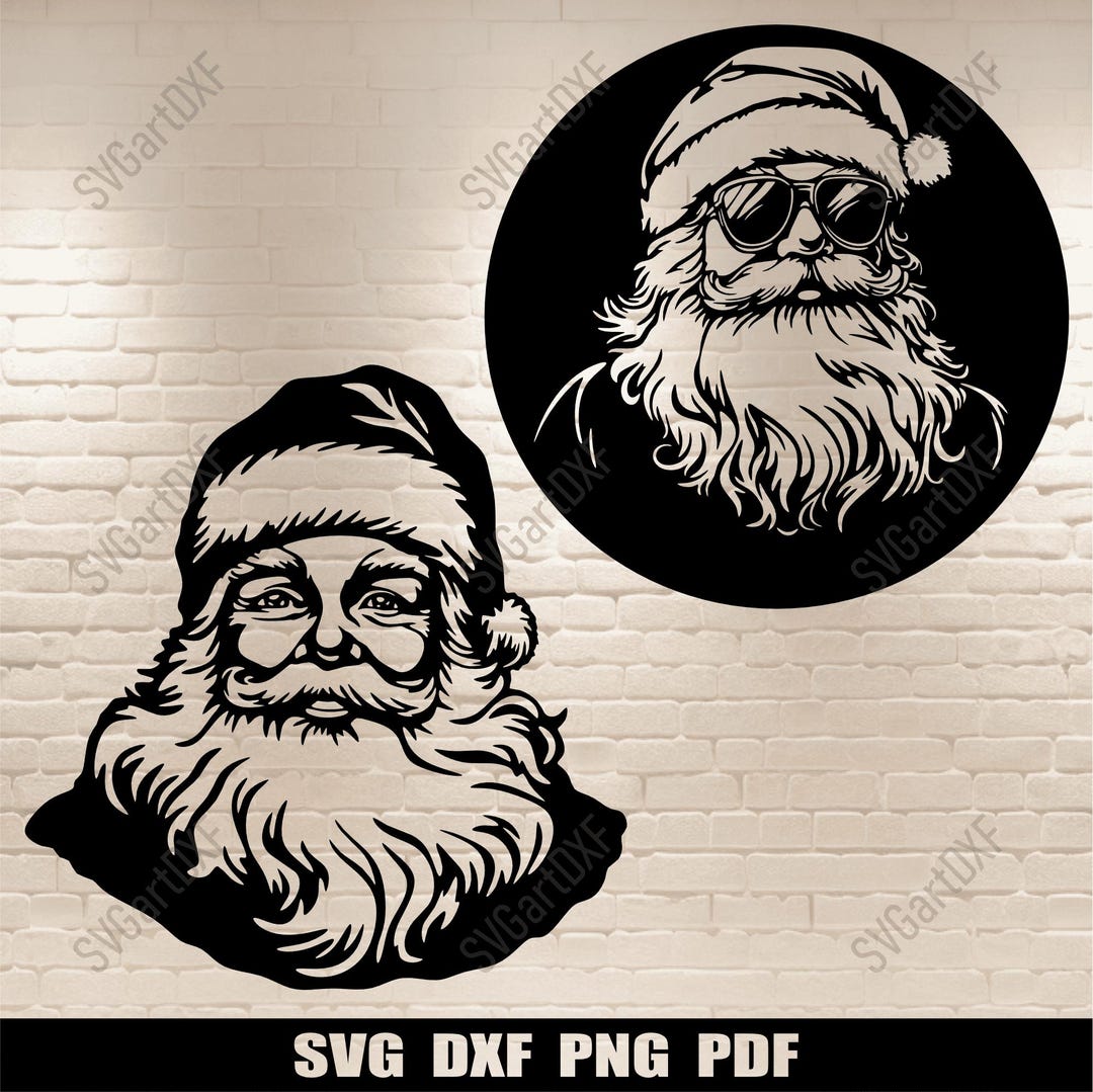 Santa Claus Svg, Cutting Files for Cricut, Silhouette Santa, Christmas ...