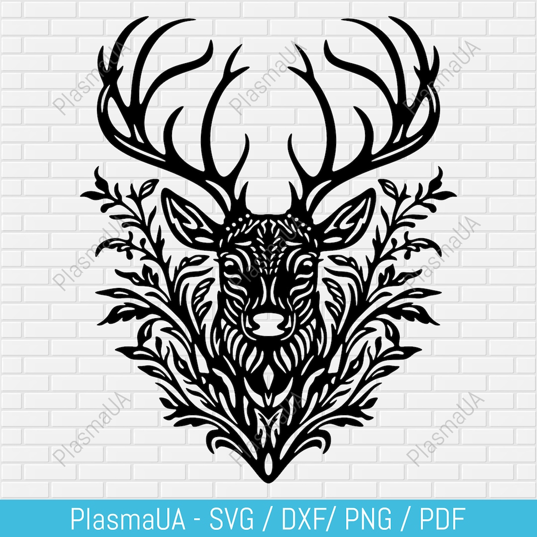 Deer Dxf for Plasma Cutting, Pattern Deer for Laser, Png for ...