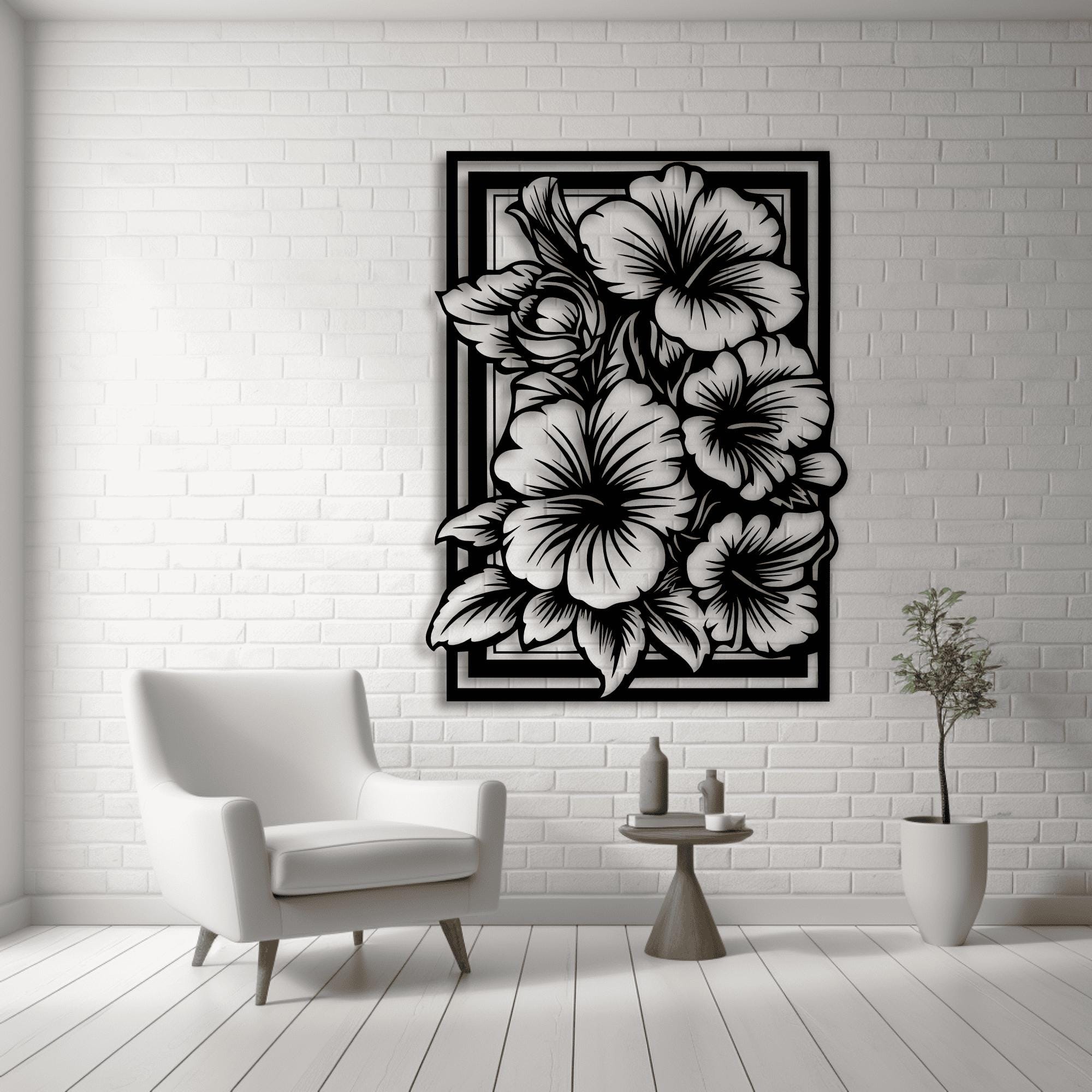 Flower Panel Dxf for CNC, Laser Cut Design, Svg for Silhouette, Vinyl ...