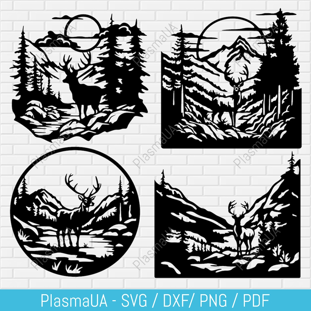 Deer Dxf for Plasma Cutting, Beautiful Nature Dxf for Laser, Dxf for ...
