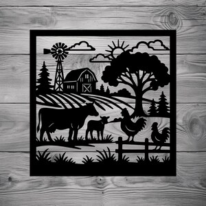 CNC Nature Panels, Farm Scene, Wildlife Cutting Files, Dxf Files for ...