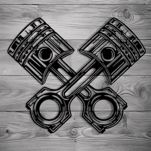 Engine Piston Vector, Svg for Cricut, Dxf for Laser Engraving ...