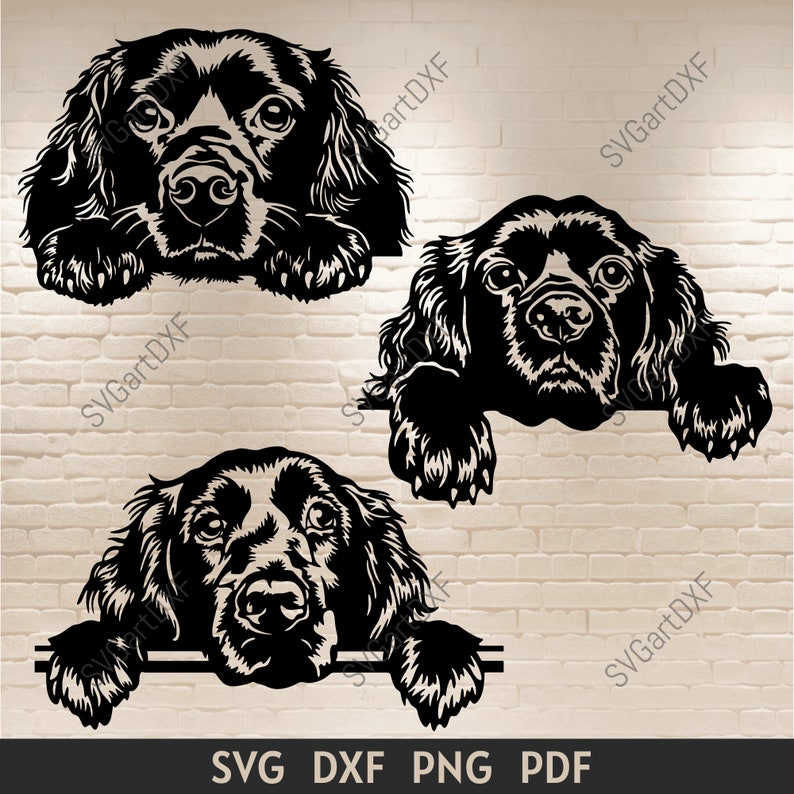 Peeking Spaniel Dog SVG, Peeking Dogs for Cricut, Silhouette Cocker ...