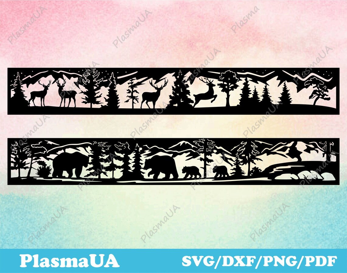 Animals Scenes Dxf Cutting Files for Laser, Files for Cnc Machines, Dxf ...