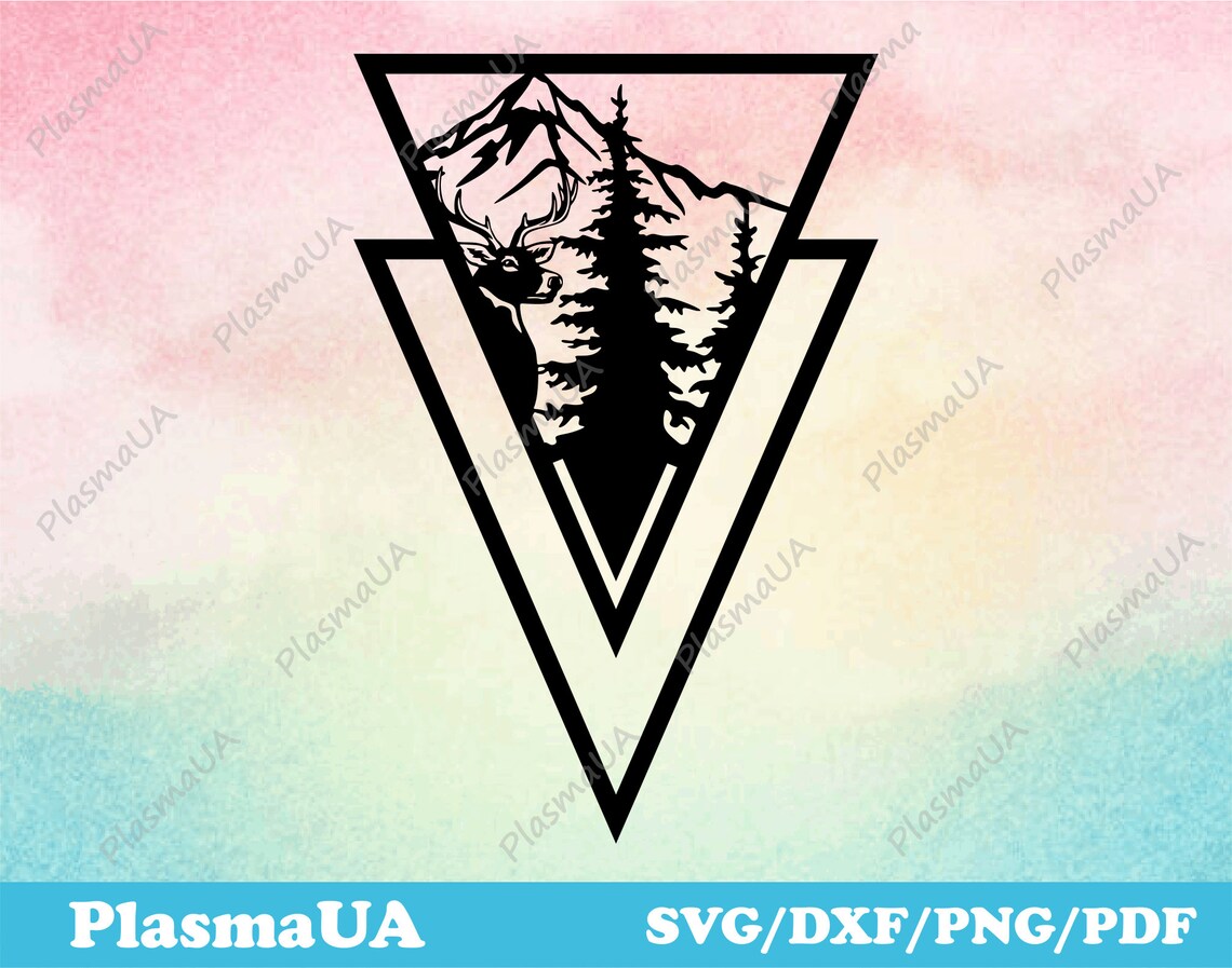 Nature Scene Dxf Deer Dxf Files for Plasma Cnc Svg for - Etsy