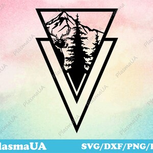 Nature Scene Dxf, Deer Dxf, Files for Plasma Cnc, Svg for Scrapbooking ...