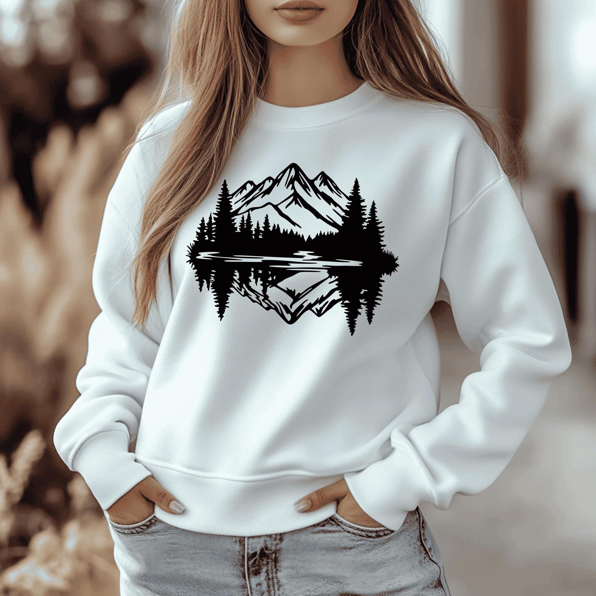 Nature Scenes Dxf for CNC, Laser Cutting Files, Mountains Svg for ...
