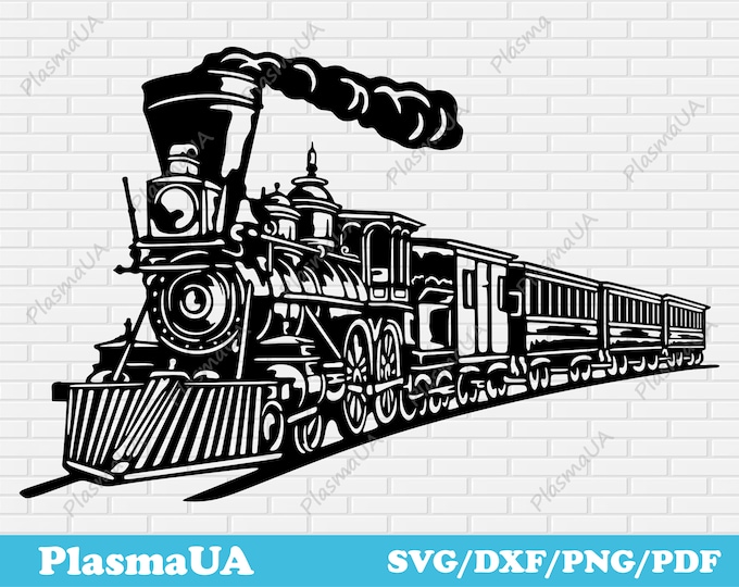 Train Svg Cut Files for Cricut, Vector for Laser Engraving, Png for ...