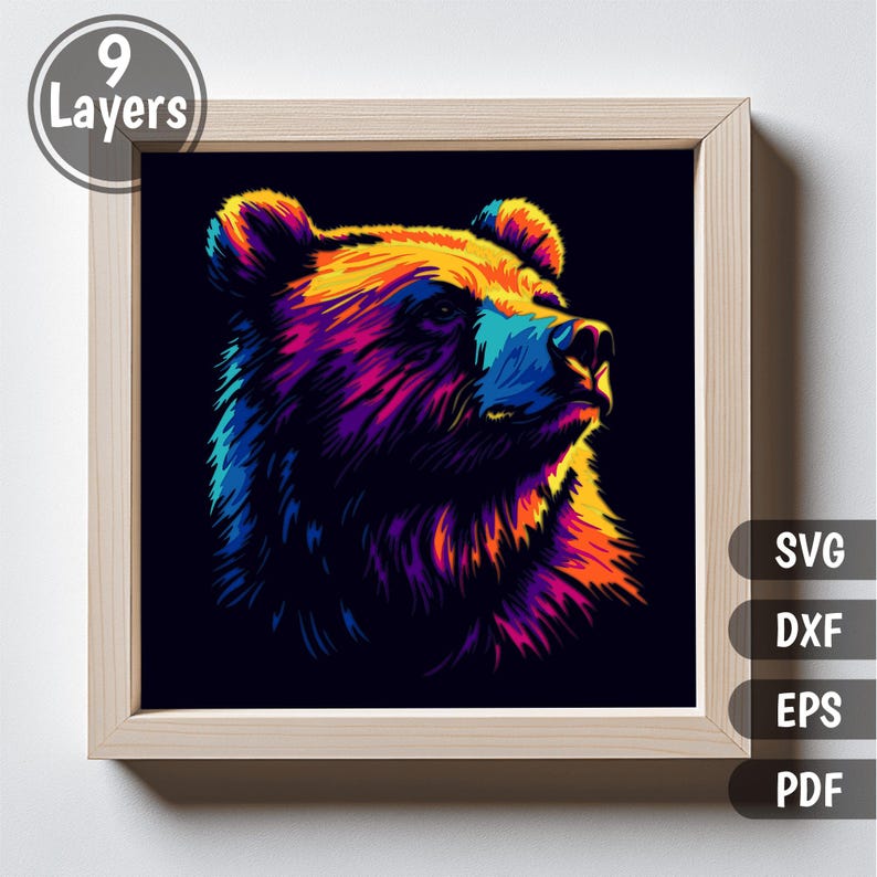 3D Bear Shadow Box Svg, Layered Cut Files for Cricut & Silhouette, Dxf ...