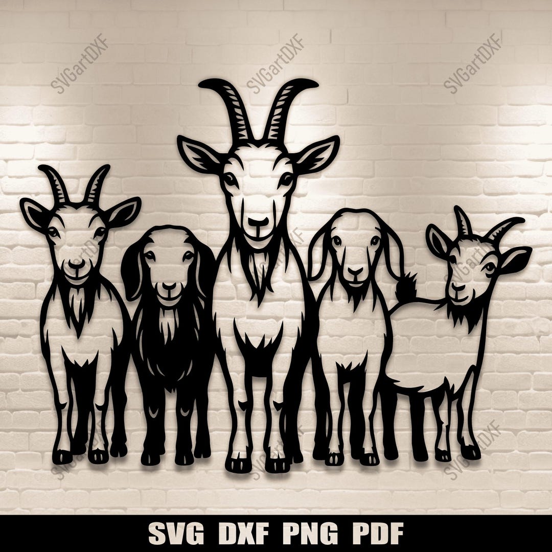 Goat Family Svg Dxf – Goat Cutting Files for Cricut, Silhouette, CNC ...