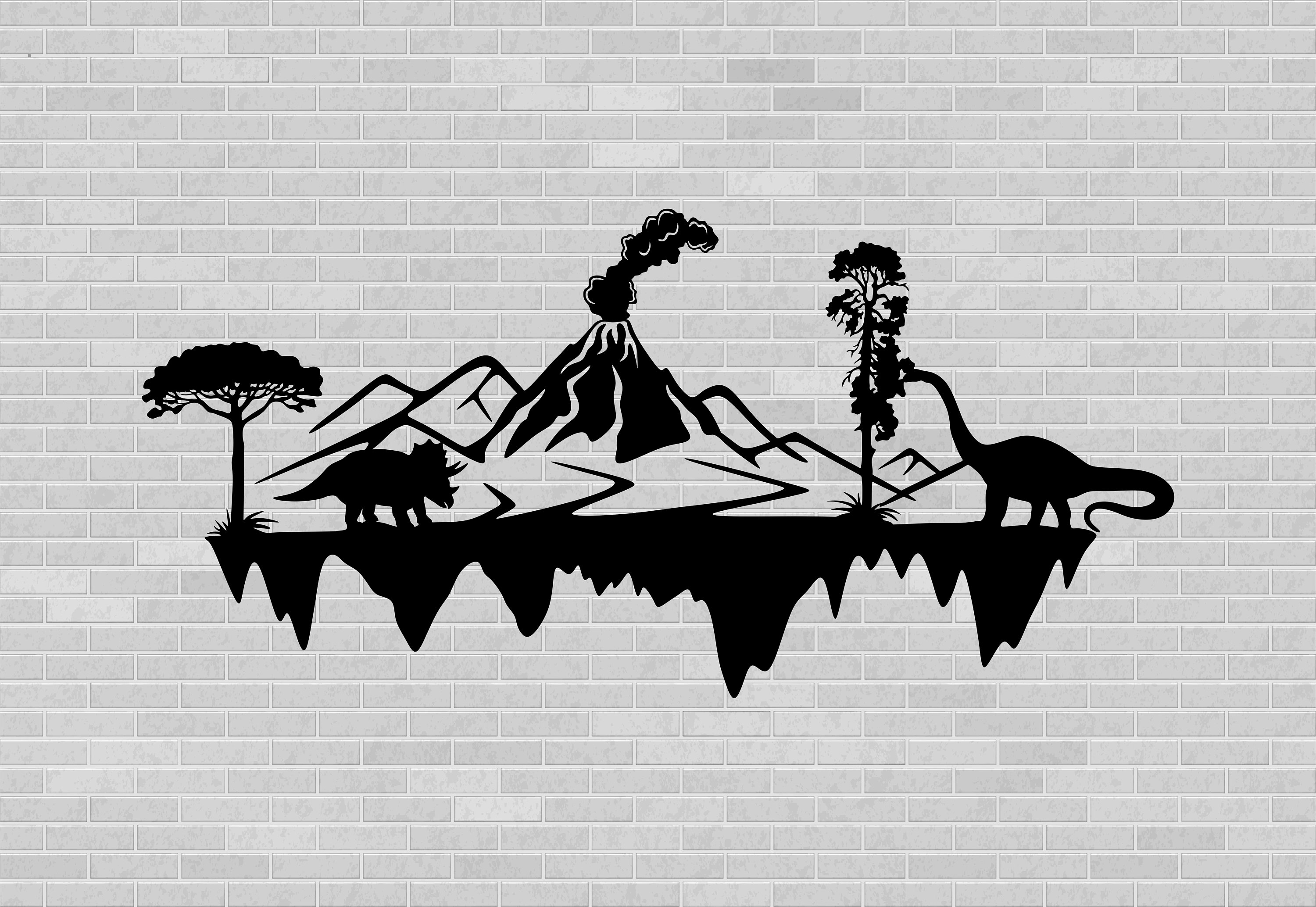Dinosaurs Vector Landscape Svg Svg Cut File Silhouette Svg | Etsy
