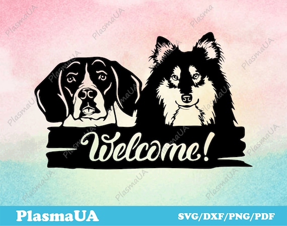 Art & Collectibles Digital Download Welcome Dog Sign SVG,PNG Digital ...