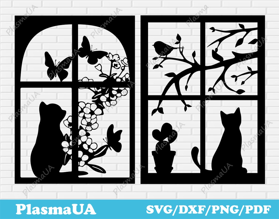 Cats Clipart Dxf Files for Cnc Laser Cut, Plasma Cut Metal, Cat Svg ...