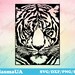 Tiger Dxf Panel for Laser Cut, Metal Wall Art Diy, Dxf Files for Cnc ...