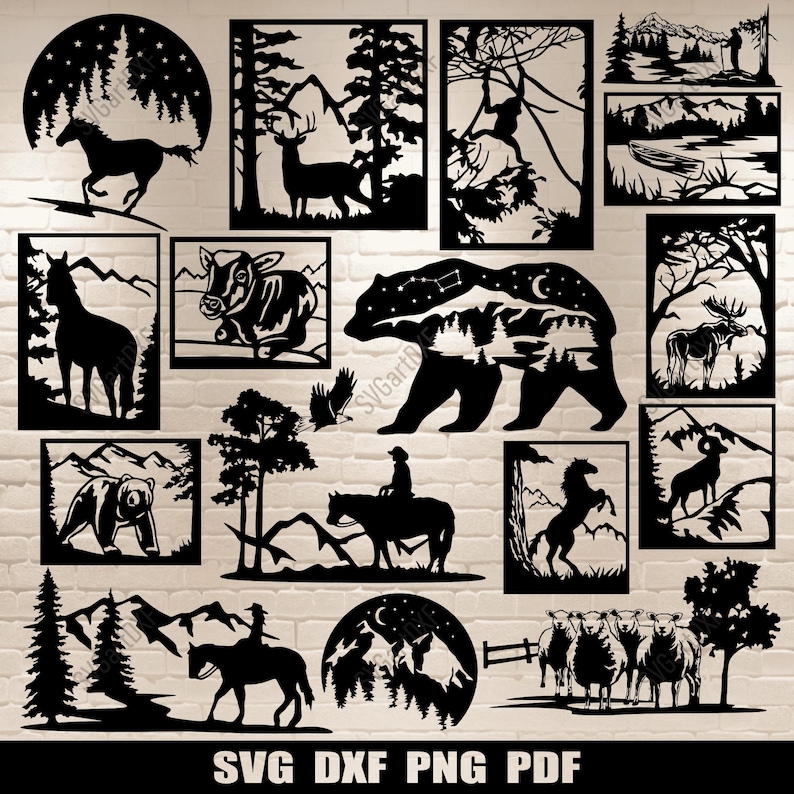 SVG Nature Scenes, DXF Cutting Files for Cricut, Laser & Silhouette ...