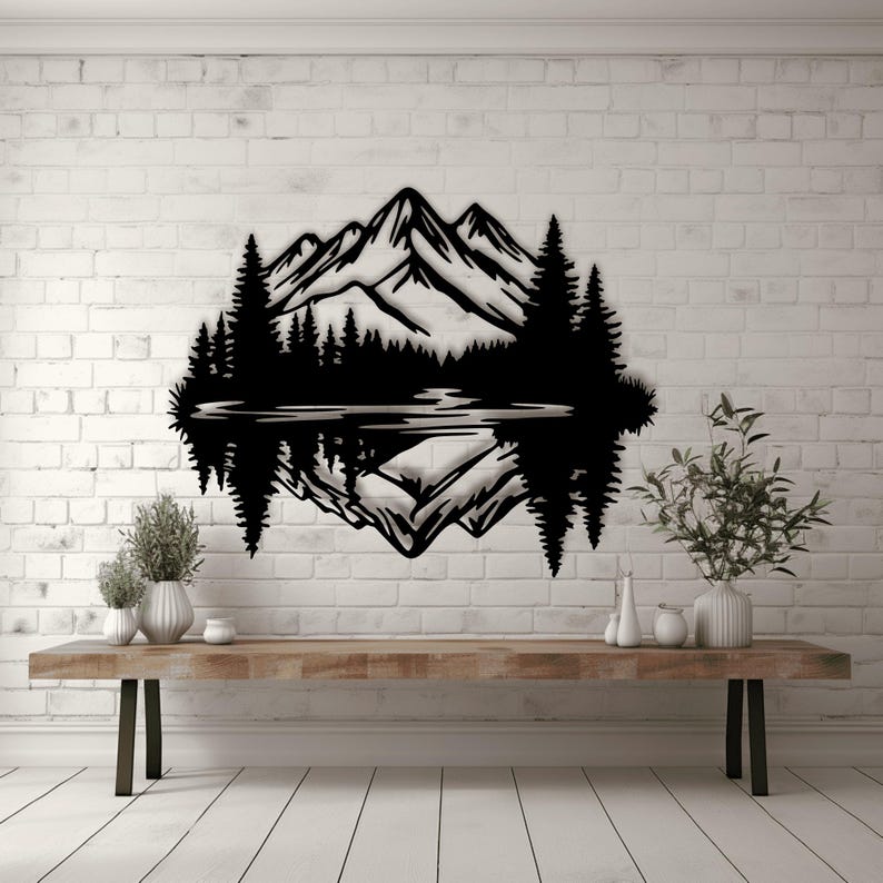 Nature Scenes Dxf for CNC, Laser Cutting Files, Mountains Svg for ...