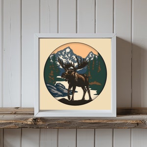 Multilayer Moose Shadow Box SVG, Moose Papercut Template, Silhouette ...