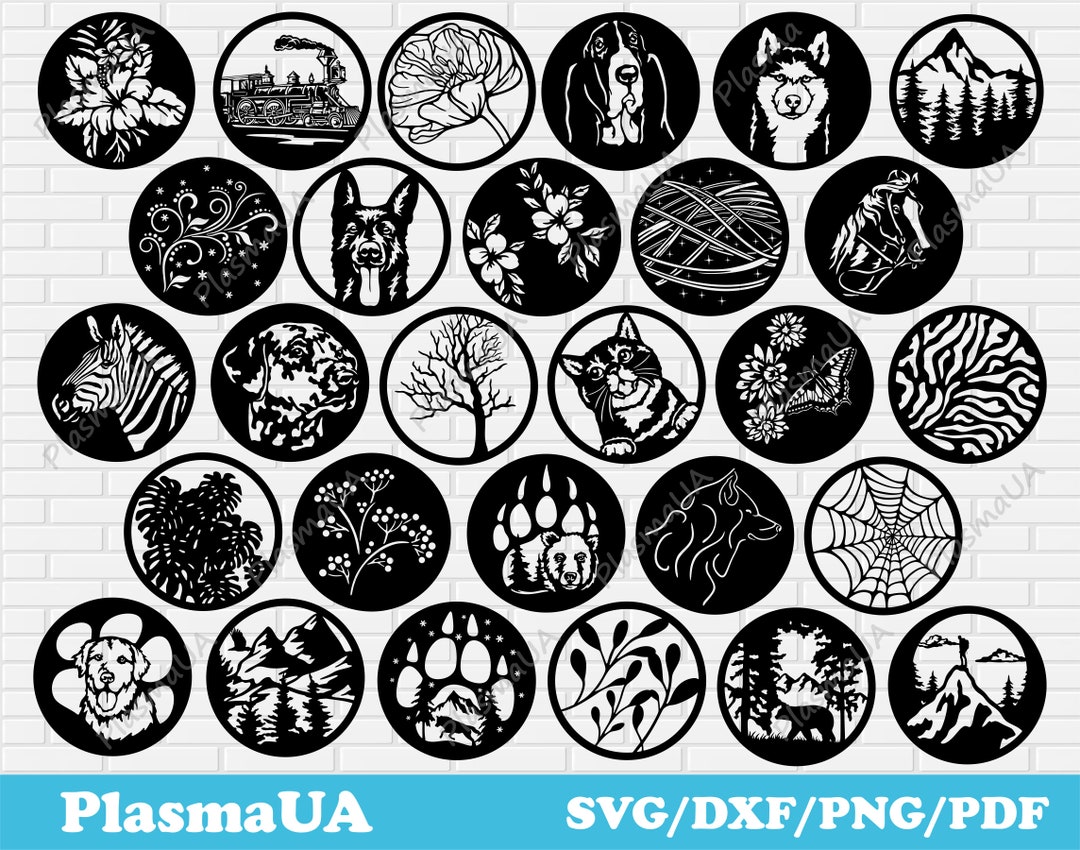 28 Cut Files for Laser, Circle Designs Svg, Dxf for Plasma Cut, Cnc ...