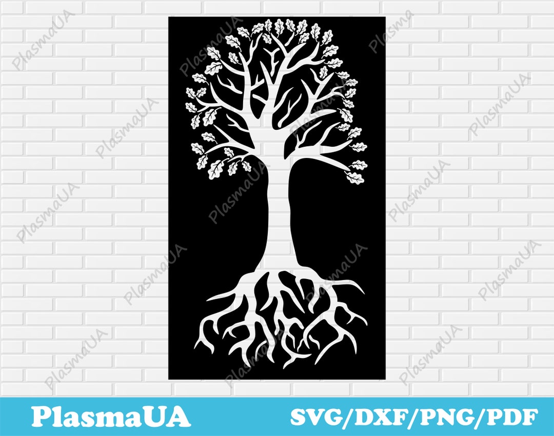 Tree Cnc Art Panel Dxf for Laser Cutting Machine, Svg Files for Cricut ...