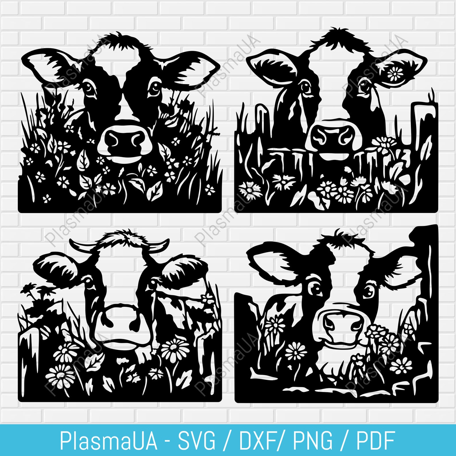 Peeking Cute Cows Svg Files, Cows in the Grass Svg for Cricut, Dxf Farm ...