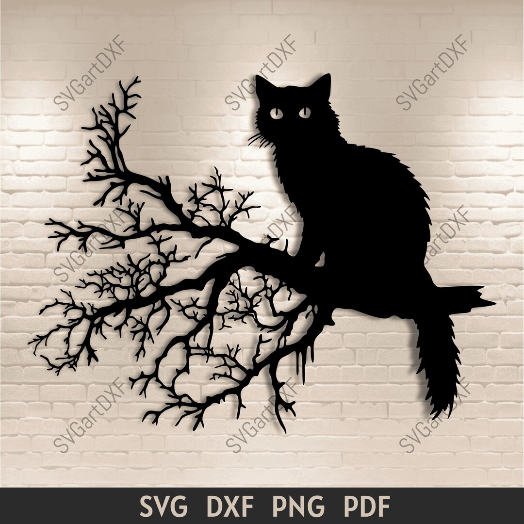 Halloween Cat SVG, Cut Files for Cricut & Silhouette, Spooky Cat T ...
