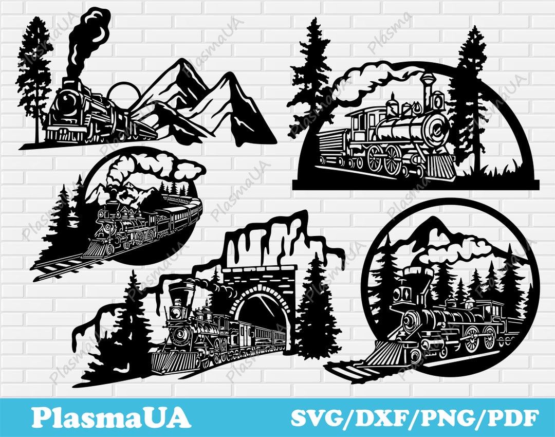 Train Svg Cut Files for Cricut Scenes Train Dxf for Laser - Etsy