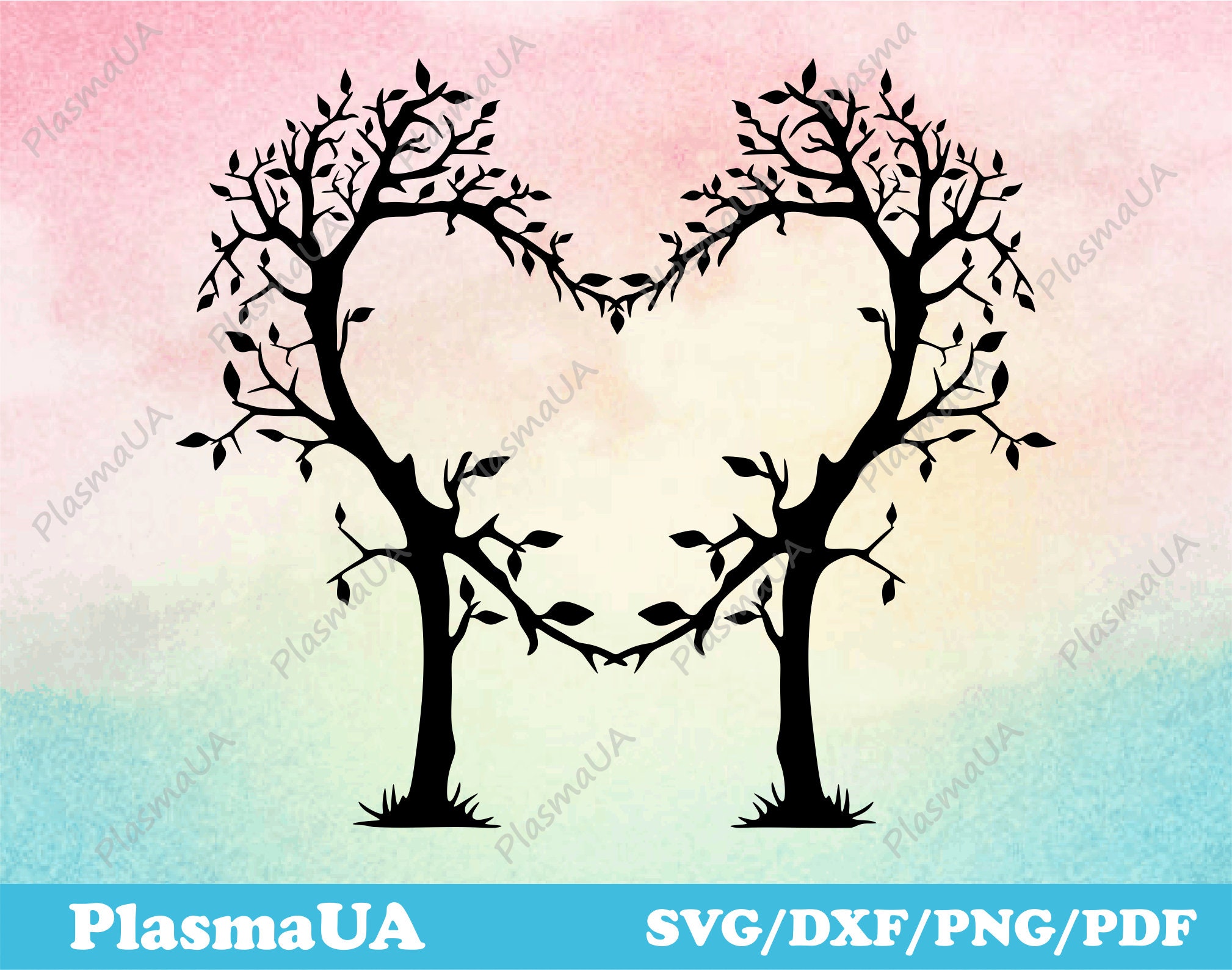 Heart Tree Drawing
