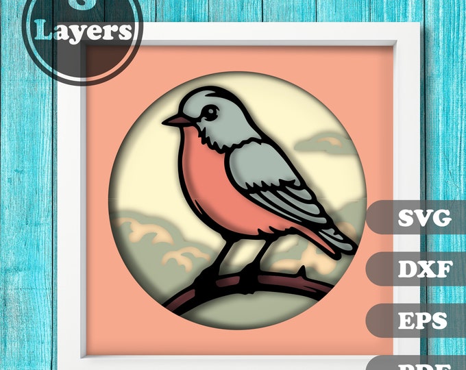 3d Gold Finch Shadow Box Svg, 3d Bird Shadow Box Svg, 3d Svg, 3d ...