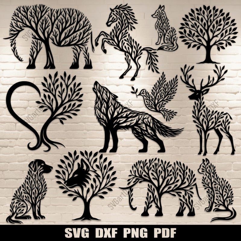 Horse and Wolf Wall Art - Etsy UK