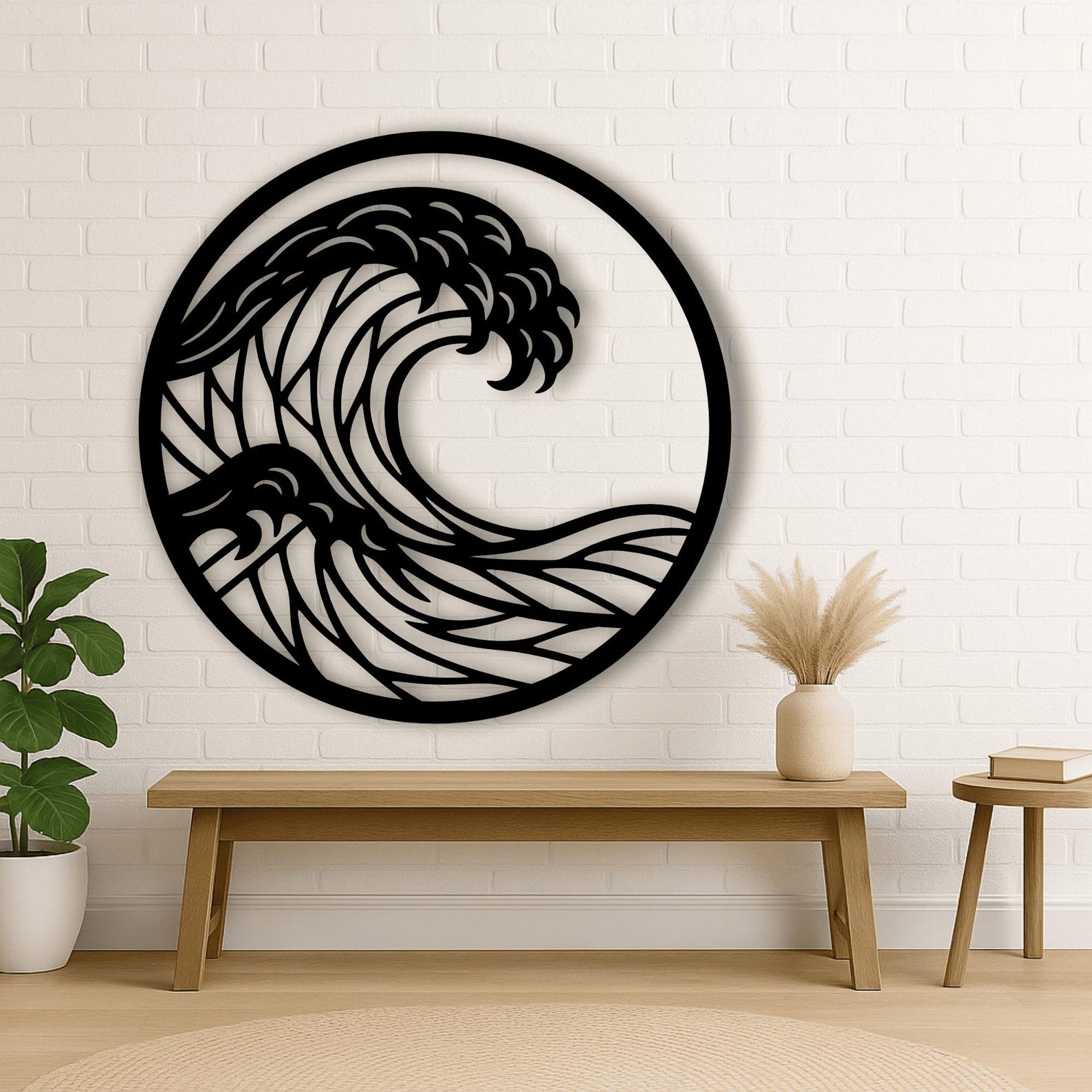 Sea Wave Wall Art SVG DXF | Round Layered Sea Wave CNC File | Laser Cut ...